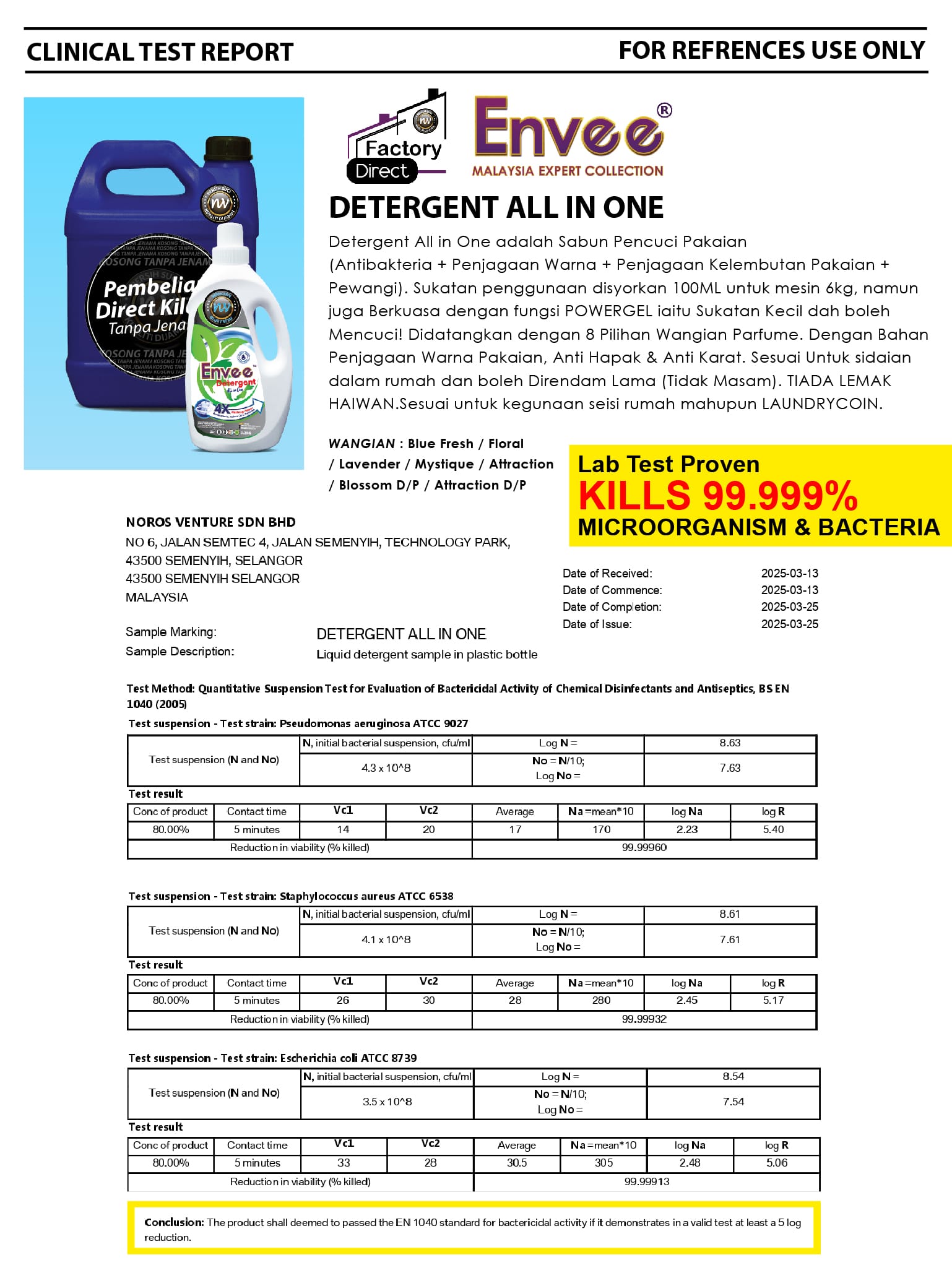 Set Sample Detergent AIO 7 Wangian 100ml - Envee